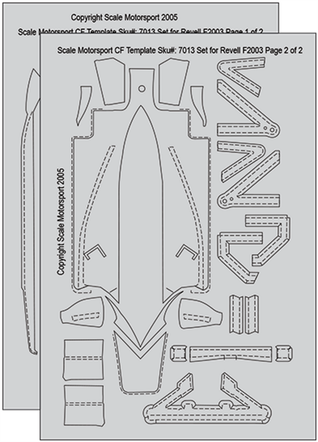 FORMULA ONE CARBON FIBER TEMPLATE SETS – Scale Motorsport