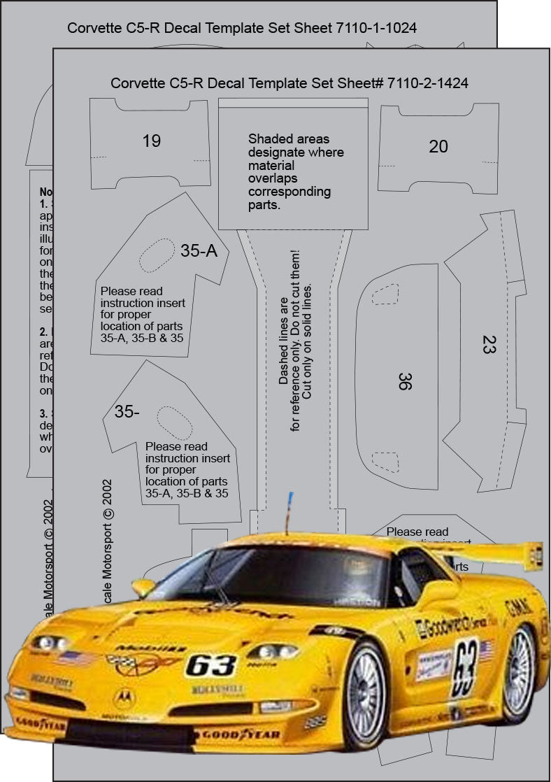 LeMans, GT, DTM Carbon Fiber Template Sets - Scale Motorsport